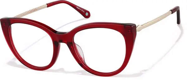 Zenni Cat-eye Full Rim Mixed Frame Glasses - Red