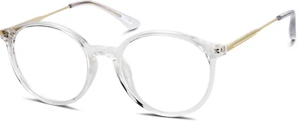 Zenni Round Full Rim Eyeglasses Universal Bridge Fit - Clear