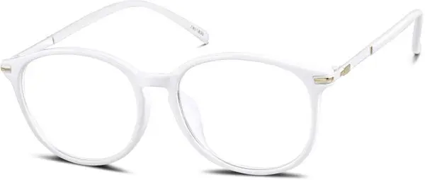Zenni Round Frame Universal Bridge Fit - White