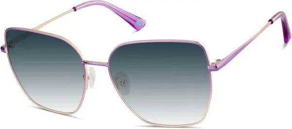Zenni Square Stainless Steel Sunglasses - Purple