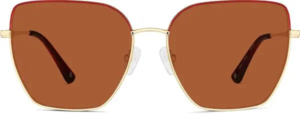 Zenni Square Stainless Steel Sunglasses - Red