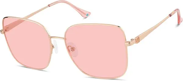 Zenni Square Stainless Steel Sunglasses - Rose Gold