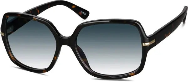 Zenni Classic Square Full Rim Sunglasses - Tortoiseshell