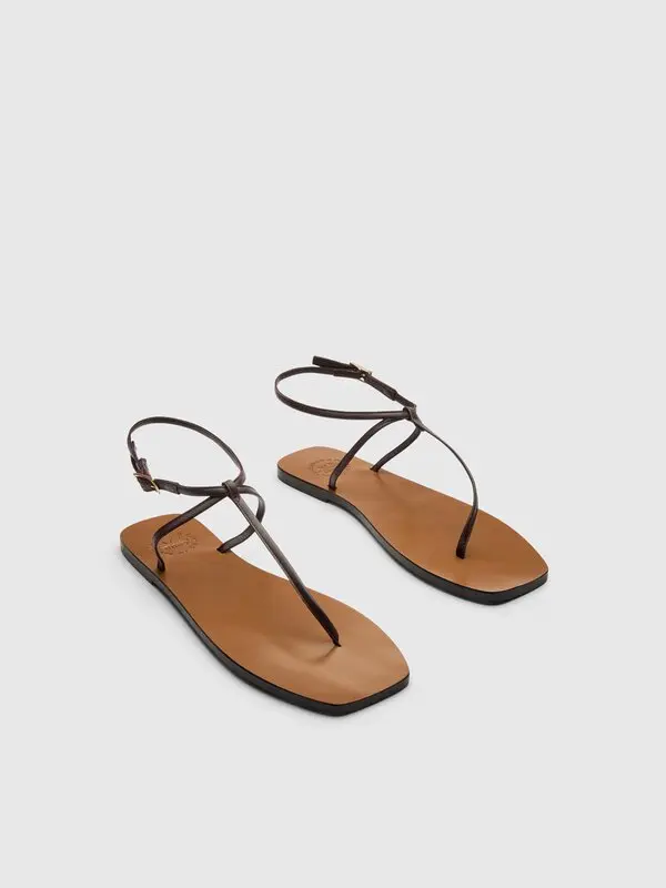 ATP ATELIER Alassio Flat Sandals - Walnut