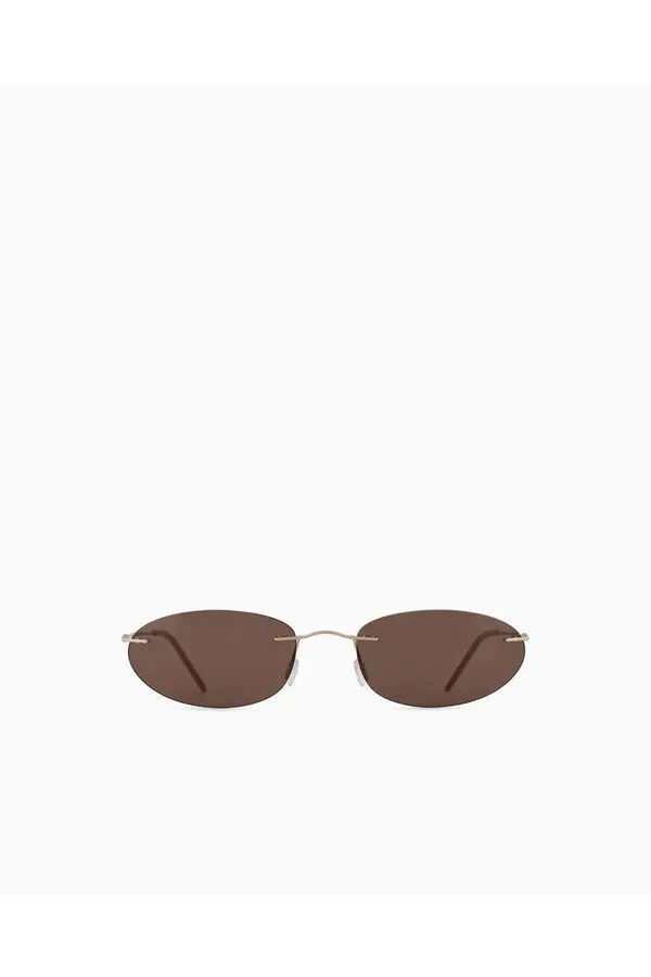 Giorgio Armani Oval Sunglasses - Gold