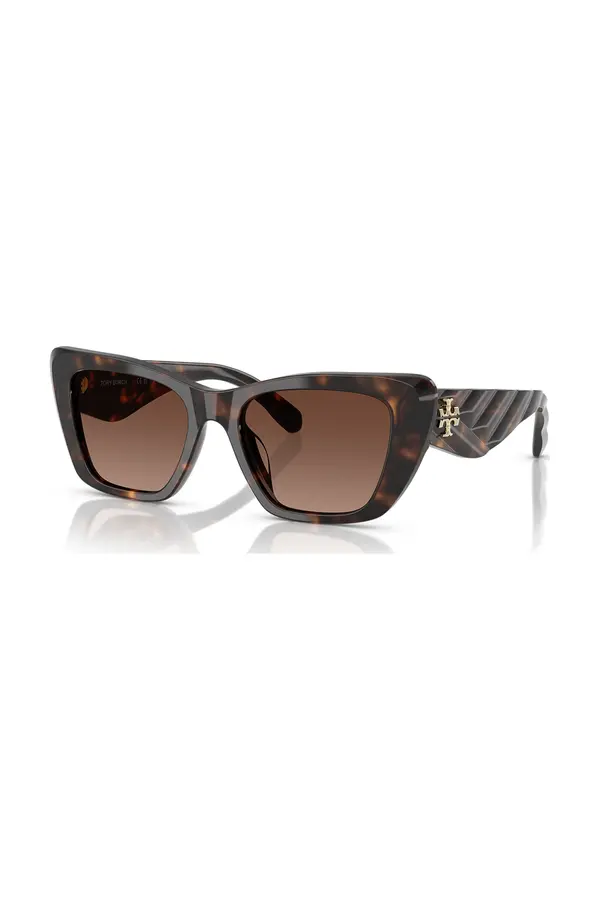 Tory Burch Tortoiseshell Cat Eye Sunglasses - Brown