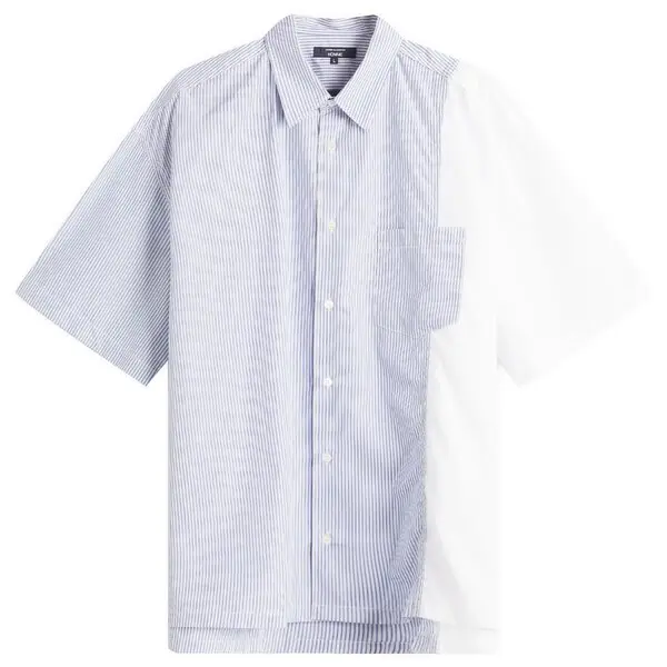 Comme Des Garçons Mix Stripe Short Sleeve Shirt - Sax/white/navy