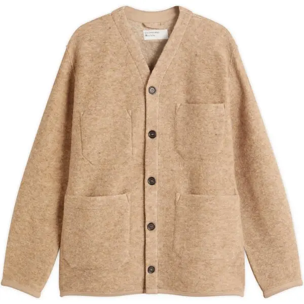 Universal Works Wool Fleece Cardigan - Stone