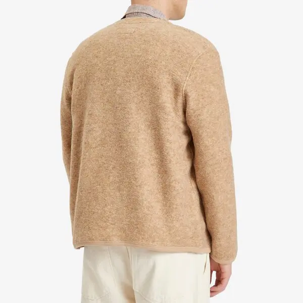 Universal Works Wool Fleece Cardigan - Stone