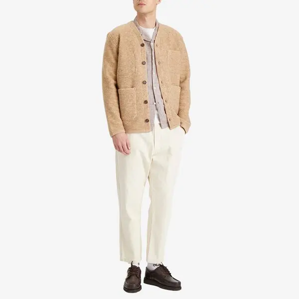 Universal Works Wool Fleece Cardigan - Stone