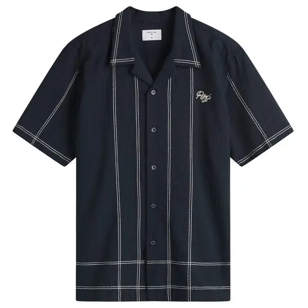 PERCIVAL Sicily Cuban Shirt - Navy