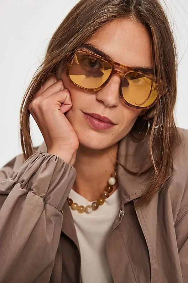 MACHETE Jane Aviator Sunglasses - Modern Walnut