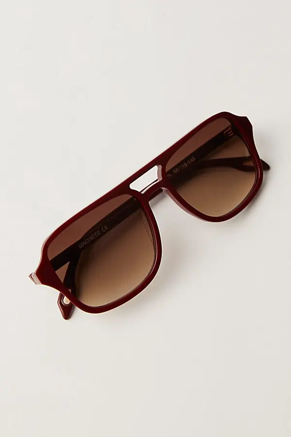 MACHETE Jane Aviator Sunglasses - Oxblood