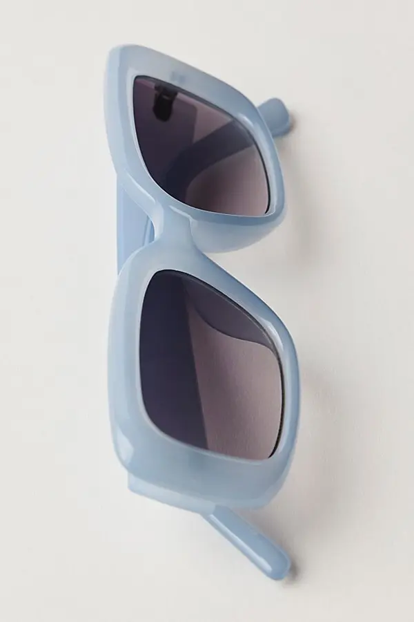 Free People Frankie Rectangle Sunglasses - Dusty Blue