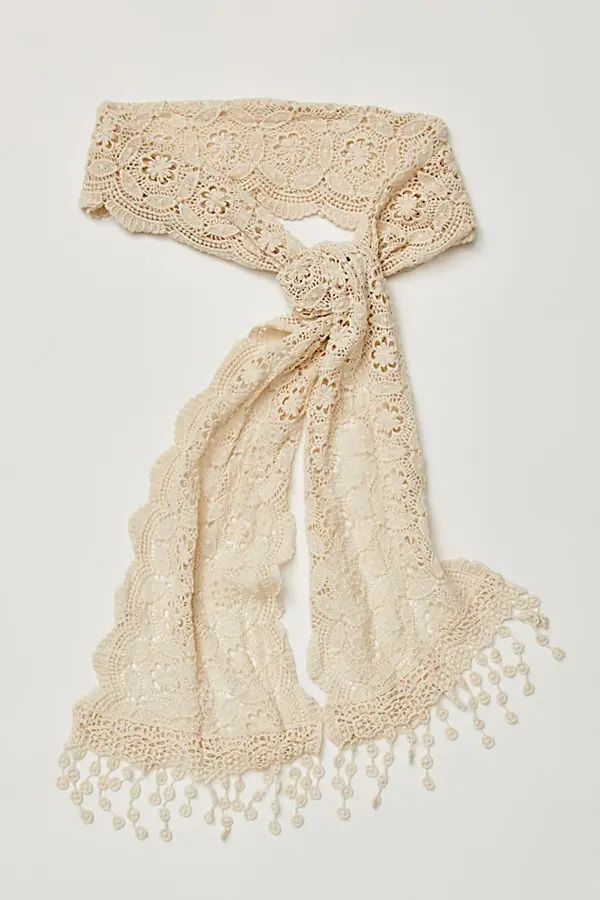Free People Cora Cutwork Wrap Belt - Ivory