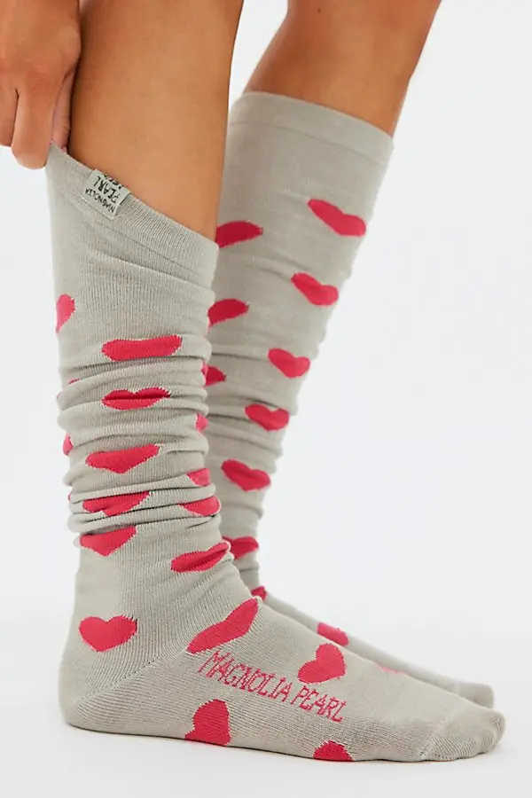 MAGNOLIA PEARL Candry Heart Over-the-knee Socks