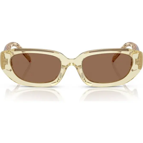 Tory Burch 52mm Rectangular Sunglasses - Yellow