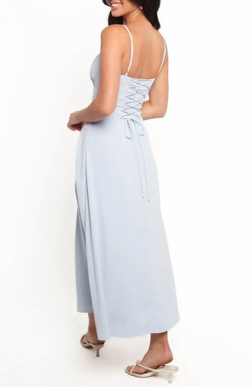 Petal & Pup Nadina Lace Up Back Midi Dress In Soft Blue - 25% Off |  Editorialist