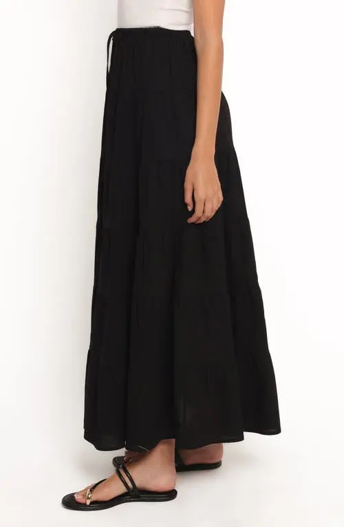 PETAL & PUP Archy Tiered Maxi Skirt - Black