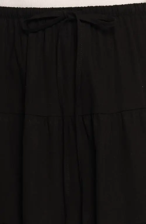 PETAL & PUP Archy Tiered Maxi Skirt - Black