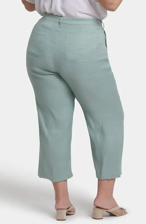 NYDJ Crop Wide Leg Linen-blend Utility Pants