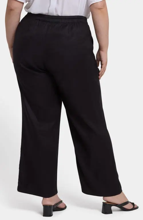 NYDJ Drawstring Relaxed Fit Linen Blend Pants - Black