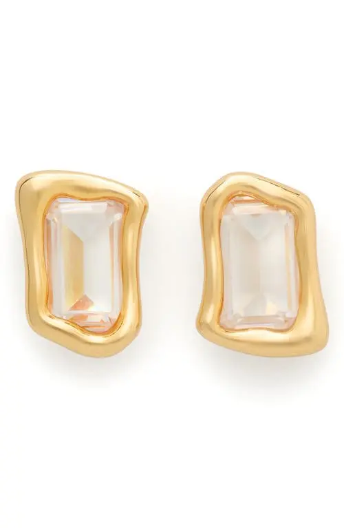 Kate Spade New York Molten Glass Stud Earrings - Clear/ Gold
