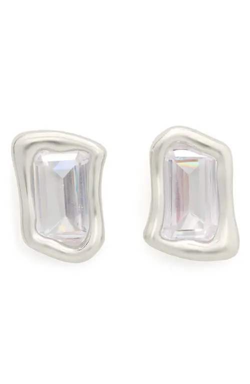 Kate Spade New York Molten Glass Stud Earrings - Clear/silver.