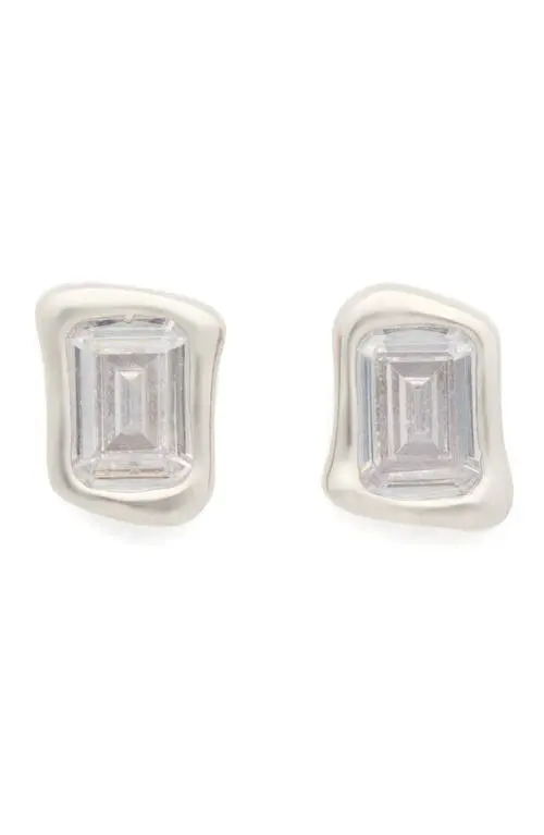 Kate Spade New York Molten Glass Stud Earrings - Clear/ Silver