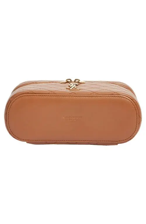 Saint Laurent Mini Gaby Quilted Leather Vanity Case - Fox