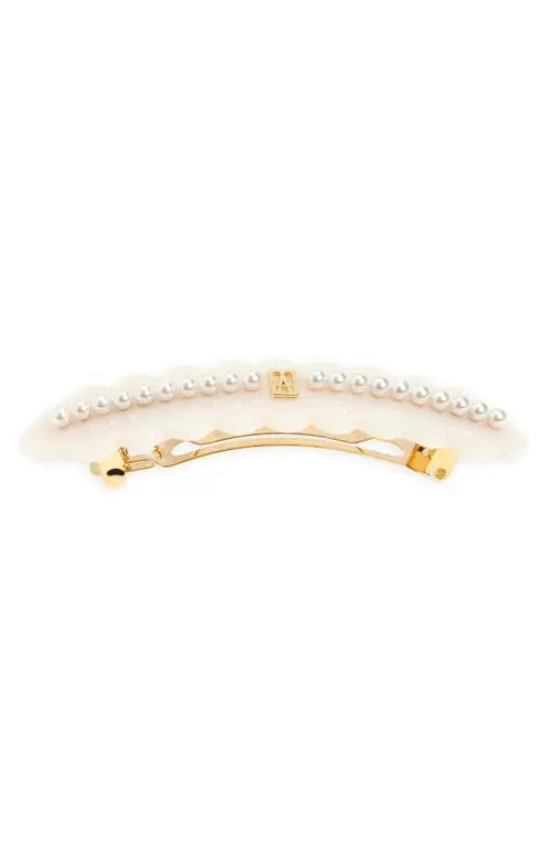 Alexandre De Paris Faux Pearl Embellished Barrette - Ivory