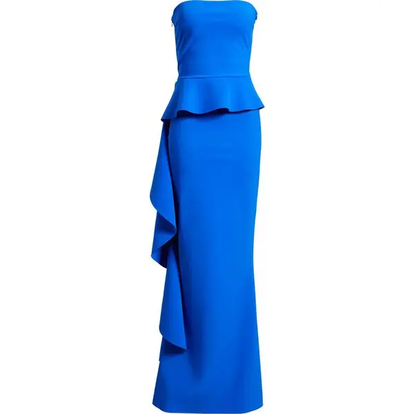 Chiara Boni La Petite Robe Eliska Strapless Gown - Blue Klein