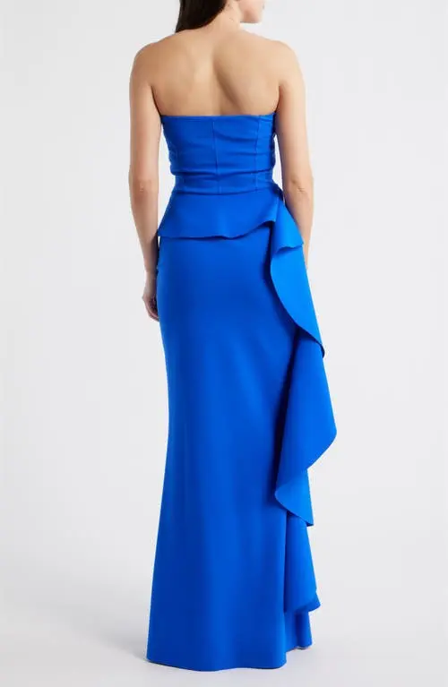 Chiara Boni La Petite Robe Eliska Strapless Gown - Blue Klein
