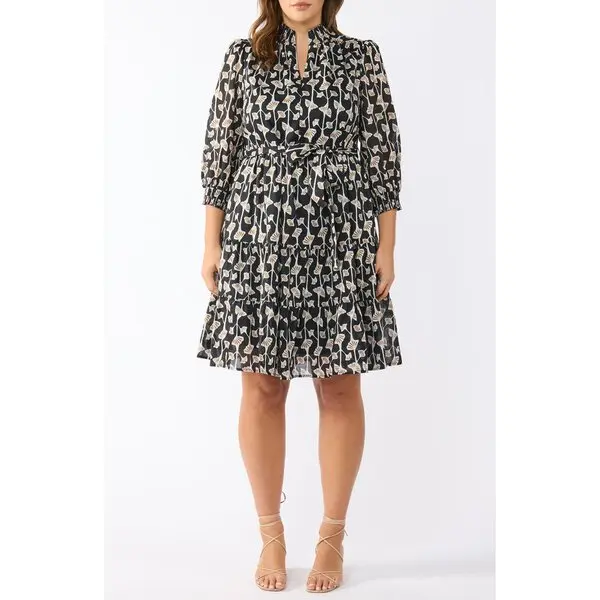 ESTELLE Sea Lily Tiered Cotton Dress