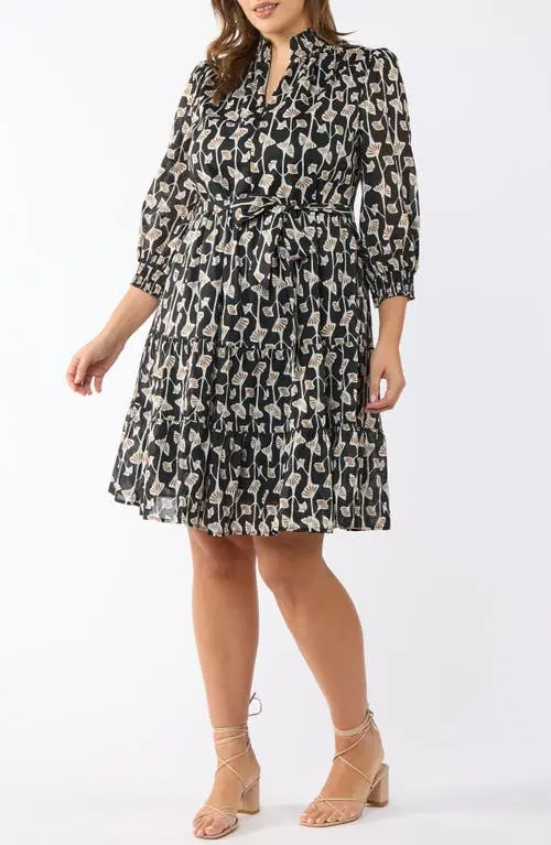 ESTELLE Sea Lily Tiered Cotton Dress