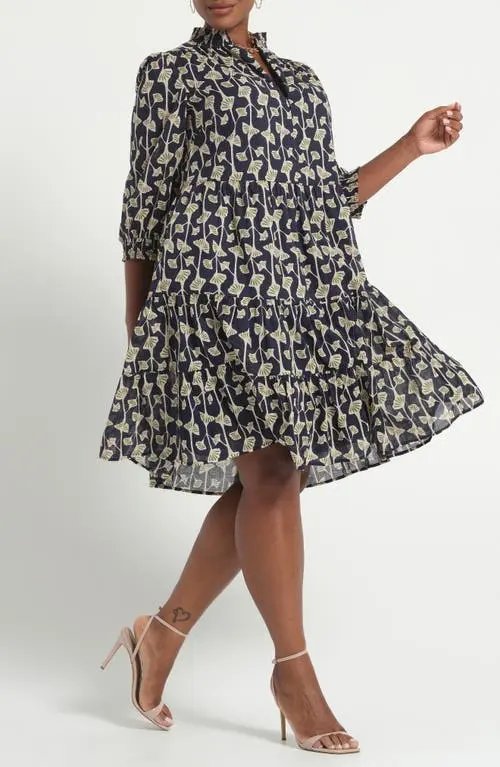 ESTELLE Sea Lily Tiered Cotton Dress