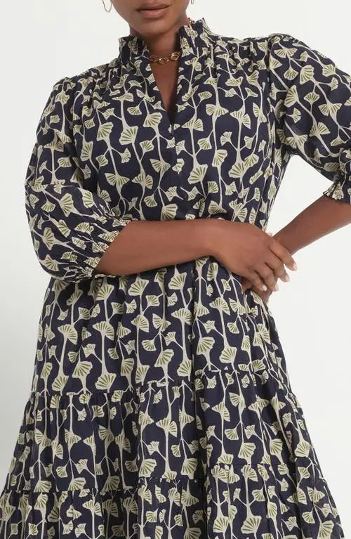 ESTELLE Sea Lily Tiered Cotton Dress