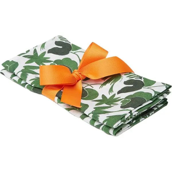 La DoubleJ Large Napkins Set Of 2 - Wildbird Small Green