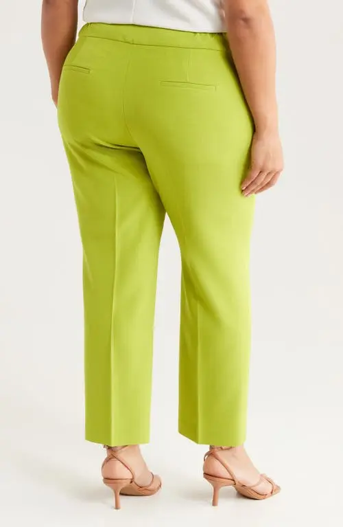 KASPER Flat Front Slim Pants - Kiwi