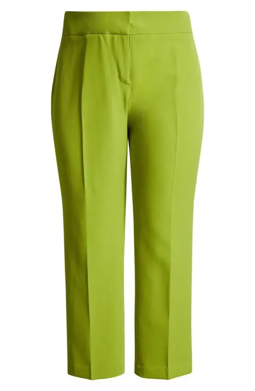 KASPER Flat Front Slim Pants - Kiwi