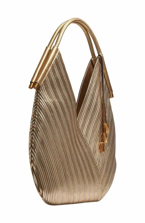 Donna Karan New York Baldwin Large Metallic Shoulder Bag - Gold