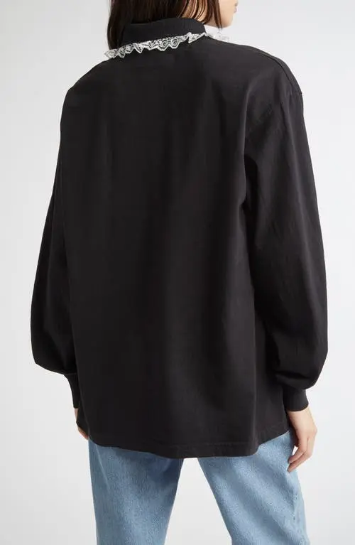 TANNER FLETCHER Gender Inclusive Lace Trim Polo