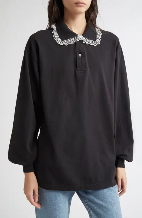TANNER FLETCHER Gender Inclusive Lace Trim Polo