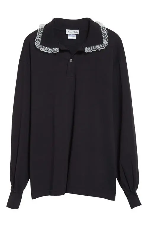 TANNER FLETCHER Gender Inclusive Lace Trim Polo