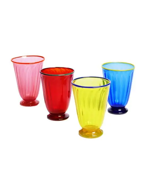 La DoubleJ Rainbow Glasses Set Of 4 - Mix Multicolor