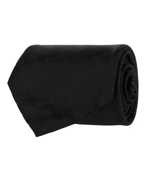 Gucci Gg Supreme Silk Neck Tie - Black