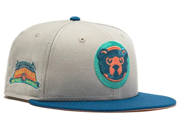 New Era Chicago Cubs Patch Fitted Hat - Stone/indigo/peach