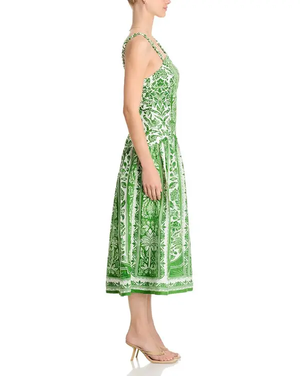 knee length dresses for ladies Off-White Emily Floral Tapestry Drawstring Midi Dress main image 0
