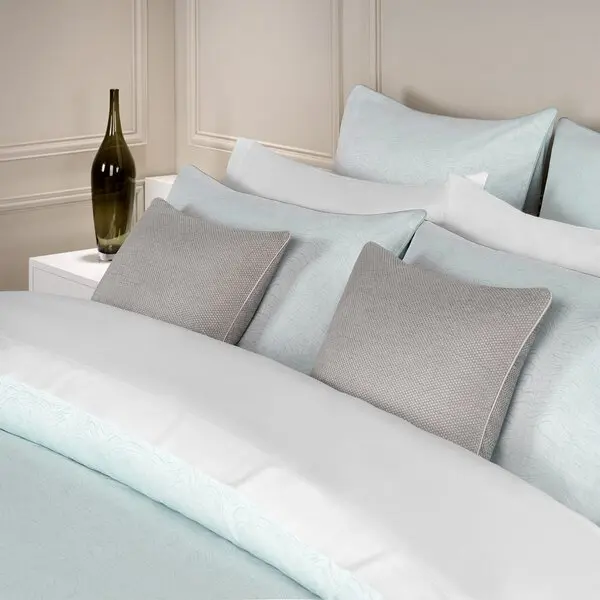 AMALIA HOME COLLECTION Matiz Jacquard Duvet Cover, Queen - Turquoise/aqua