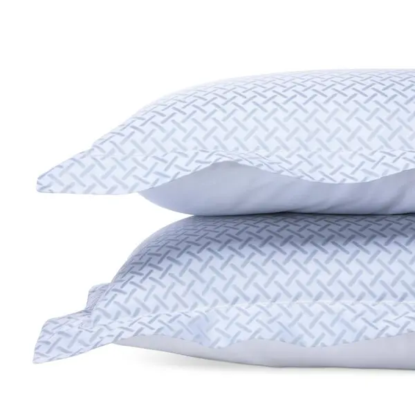 AMALIA HOME COLLECTION Luso Silk Blend Sham, Standard, Set Of 2 - White/silver